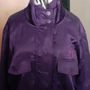 Puma | Jackets & Coats | Purple Puma Satin Bomber Jacket | Poshmark